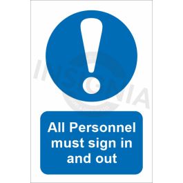 Buy All Personnel must sign in and out | Insignia Signs Ireland