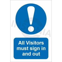 Buy All Visitors must sign in and out | Insignia Signs Ireland