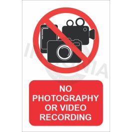 Buy No Photography or Video Recording | Insignia Signs Ireland