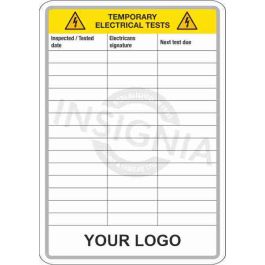 Buy Temporary Electrical Tests Adhesive Sticker Sign Caution | Insignia ...