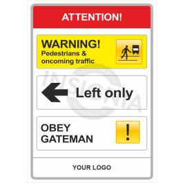 Buy Attention Left Only Sign | Insignia Signs Ireland