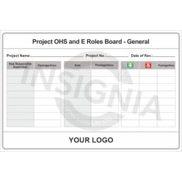 Buy Project OHS and E Roles Board - General Complete with Dry Wipe ...